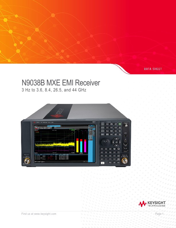 N9038B MXE EMI Receiver PDF Asset Page | Keysight